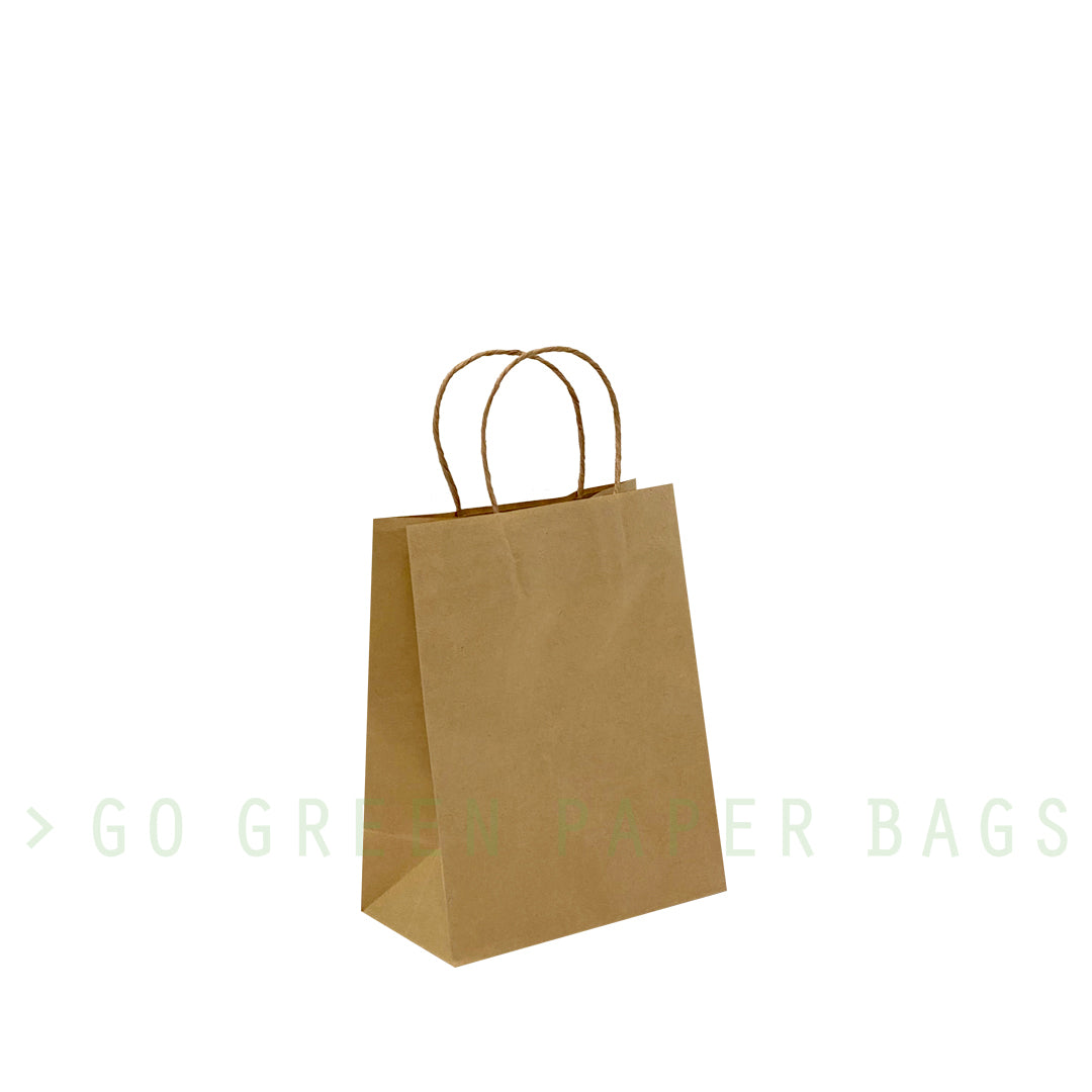 Higher Mini - Brown Kraft Paper Bags pack of 250 - Go Green Paper Bags