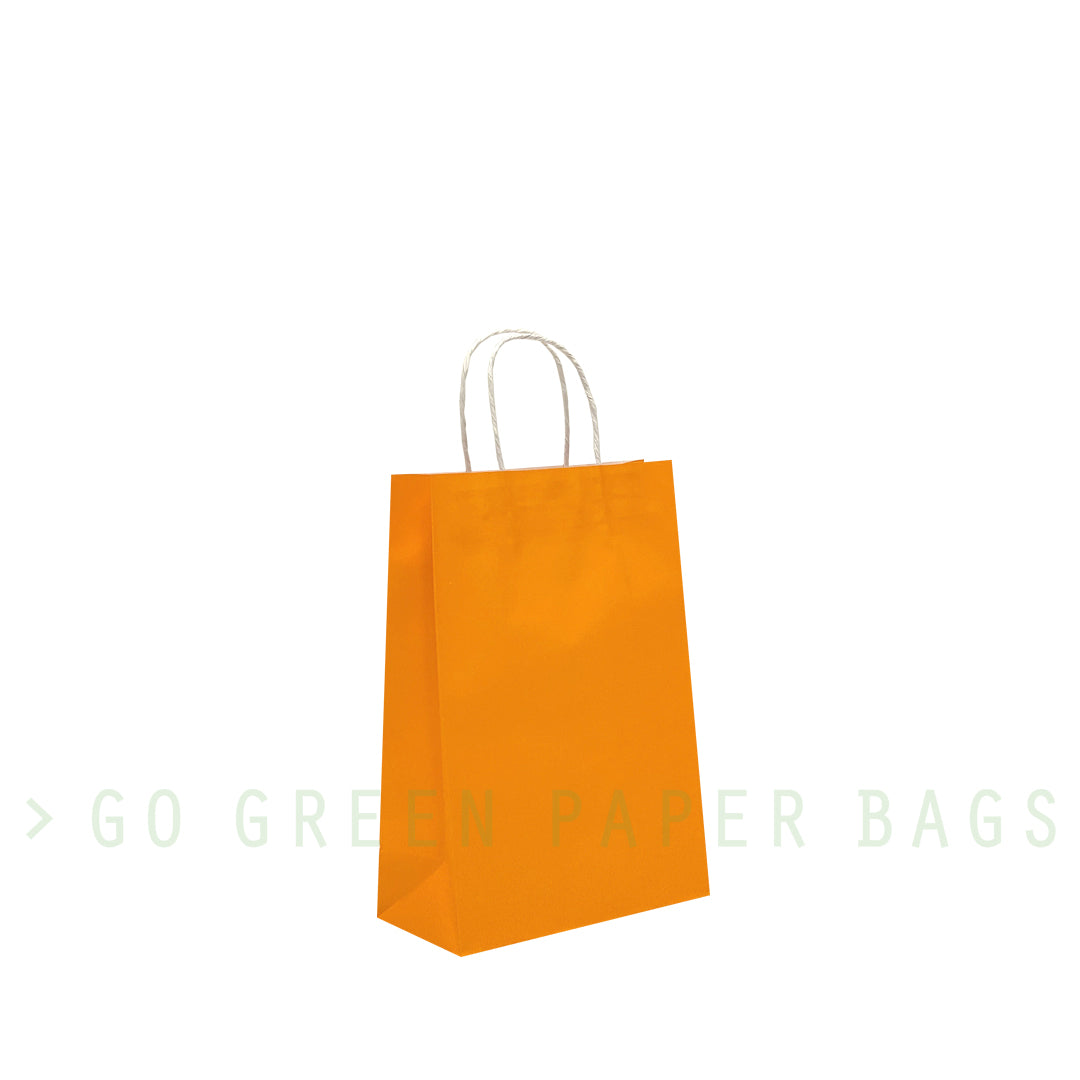 Small - Orange Paper Bags pack of 100-250 - Go Green Paper Bags