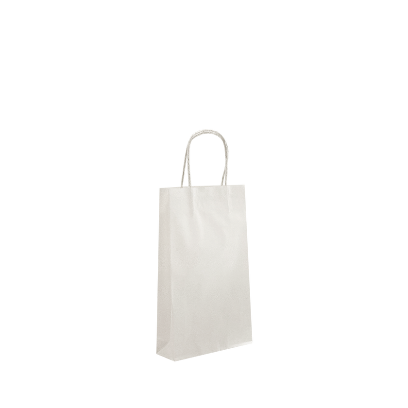 Narrow Small - White Paper Bags pack of 50-500 - Go Green Paper Bags