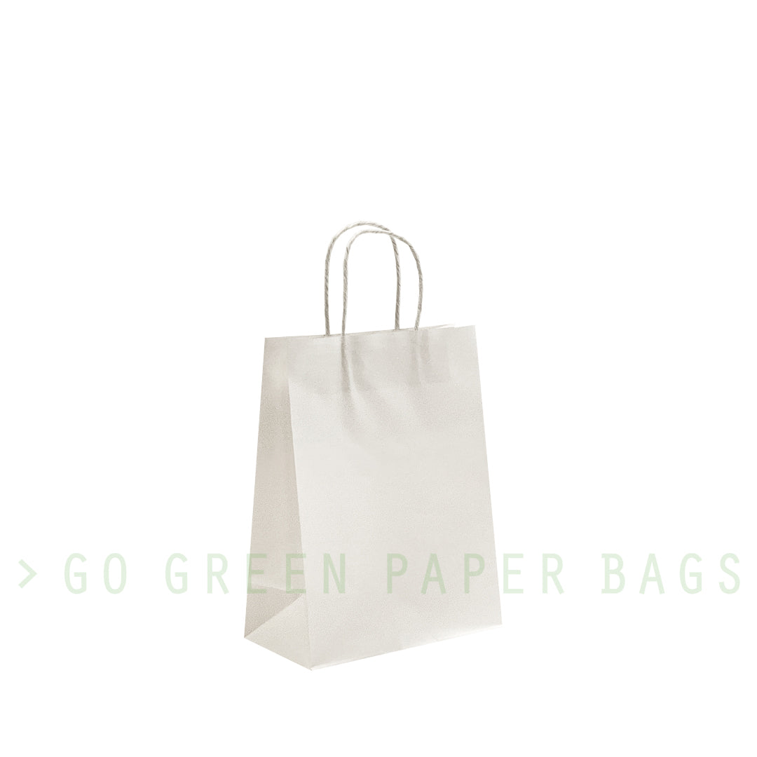 Small - White Paper Bags pack of 250 - Go Green Paper Bags