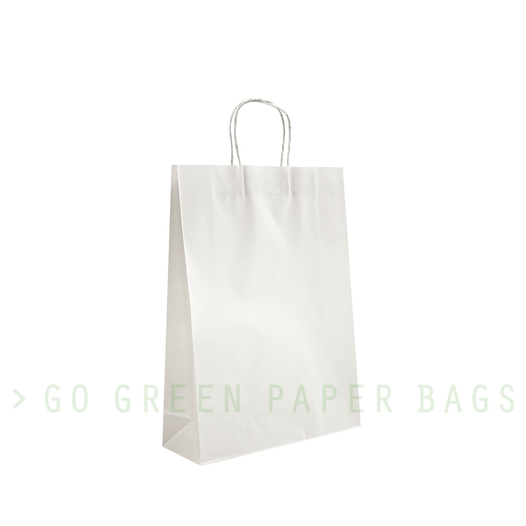 Large - White Paper Bags pack of 250 - Go Green Paper Bags