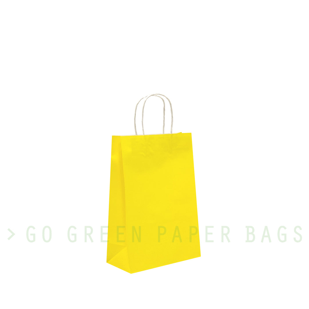 Small - Yellow Paper Bags pack of 100-250 - Go Green Paper Bags