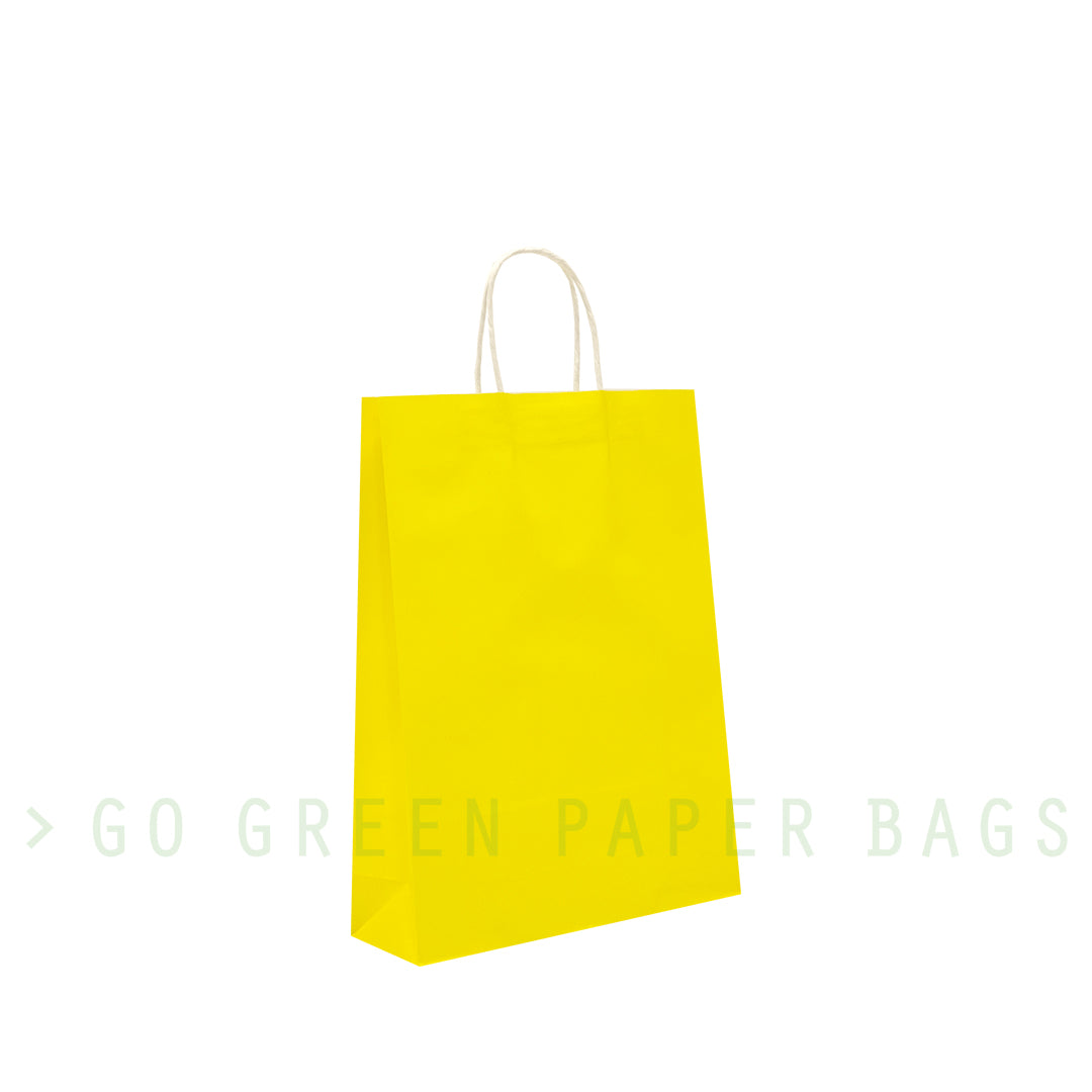 Medium - Yellow Paper Bags pack of 250 - Go Green Paper Bags